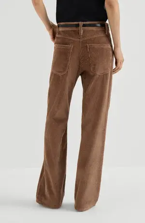 Brunello Cucinelli Cotton Corduroy Straight Five-pocket Trousers With Monili - Dattero