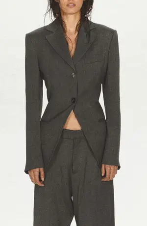Mango Fitted Waist Suit Jacket
