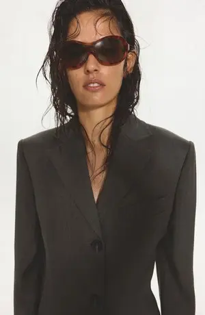 Mango Fitted Waist Suit Jacket