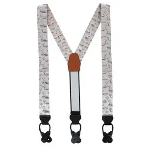 Trafalgar Summer Cruise Nights Silk Novelty Button End Suspenders