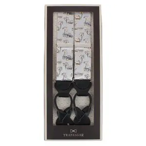 Trafalgar Summer Cruise Nights Silk Novelty Button End Suspenders