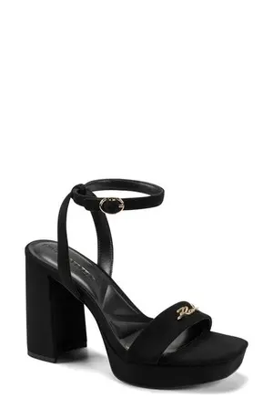 Karl Lagerfeld Paris Maleia Ankle Strap Platform Sandal Black