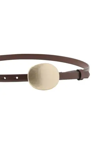 Mango Rounded Buckle Leather Belt