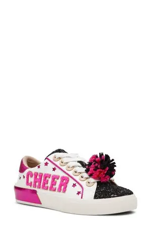 Betsey Johnson Piper Cheer Sneaker With Pompom Embellishment