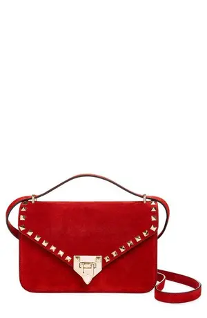 Valentino Garavani Small Rockstud Shoulder Bag - Red