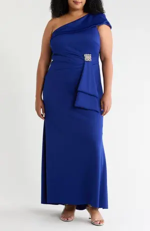 JESSICA HOWARD One-shoulder Gown - Royal