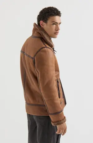 Brunello Cucinelli Vintage-effect Shearling Aviator Jacket