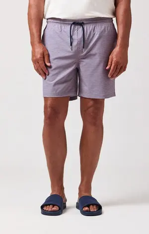 Stone Rose Horizontal Striped Swim Trunk - Medium Pink