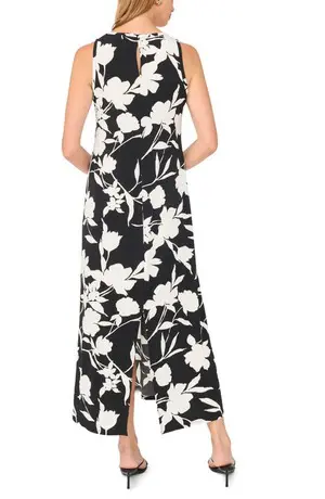 Vince Camuto Sleeveless Floral Keyhole Back Maxi Dress