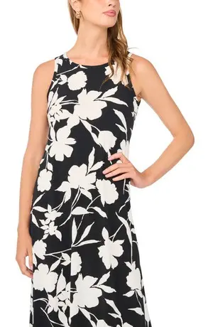 Vince Camuto Sleeveless Floral Keyhole Back Maxi Dress
