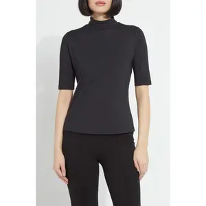 Lyssé Clara Mock Neck Top - Black