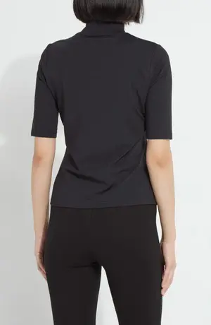 Lyssé Clara Mock Neck Top - Black
