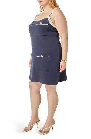 English Factory Contrast Trim Patch Pocket Dress