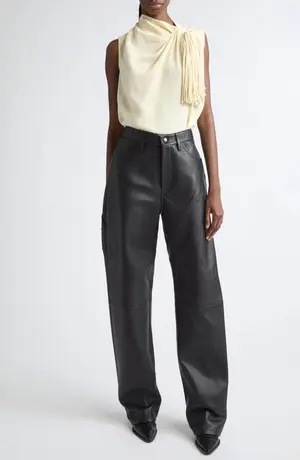 Altuzarra Alden Fringe Silk Top - Macadamia
