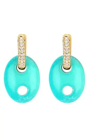ATHRA LUXE Athra Mariner Lapis Drop Earrings - Gold