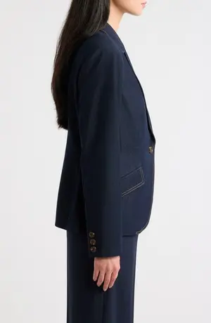TAHARI ASL One-button Denim Jacket