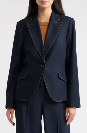 TAHARI ASL One-button Denim Jacket