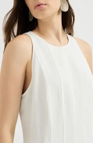Brunello Cucinelli Viscose And Linen Fluid Twill Dress