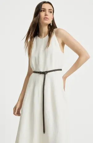 Brunello Cucinelli Viscose And Linen Fluid Twill Dress