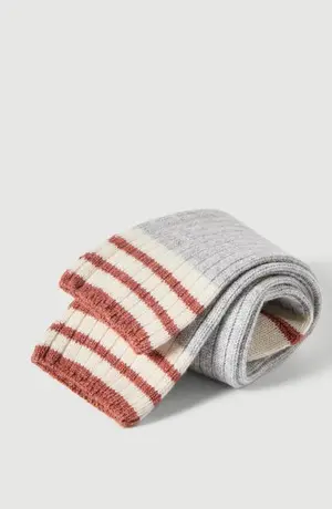 Brunello Cucinelli Cashmere Rib Knit Socks - Light Grey