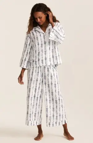 PETITE PLUME Olivia Pima Cotton Wide Leg Pajamas