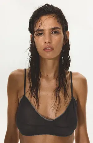 Mango Semi-sheer Knit Crop Top