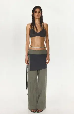 Mango Semi-sheer Knit Crop Top