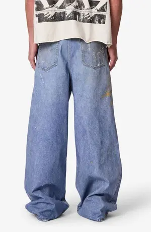 Mnml Rave Distressed Wide Leg Relaxed Jeans