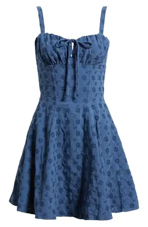 EMERALD SUNDAE Tie Front Fit And Flare Dress