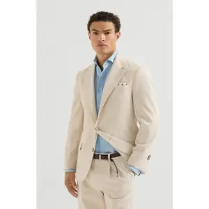Brunello Cucinelli Cotton And Virgin Wool Gabardine Deconstructed Blazer