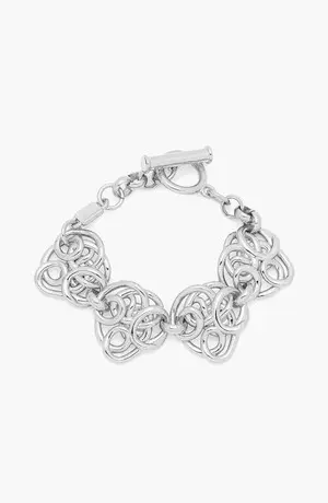 YOJ Sculptural Motif -plated Bracelet - Silver