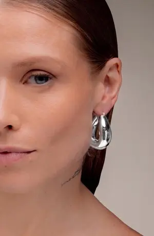 YOJ Falin Maxi Hoop Earrings - Silver