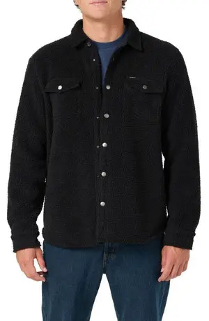 O'Neill Glacier Solid Superfleece Snap-up Overshirt - Black