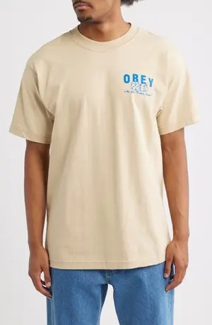 Obey Newstand Graphic T-shirt - Sand