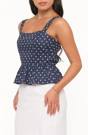 PETAL & PUP Paula Dot Ruffle Sleeveless Top