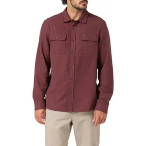 O'Neill Regent Solid Cotton Flannel Button-up Shirt - Chocolate