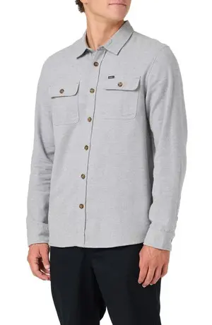 O'Neill Regent Solid Cotton Flannel Button-up Shirt - Heather Grey