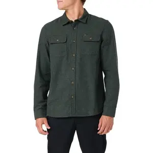 O'Neill Regent Solid Cotton Flannel Button-up Shirt - Hunter Green