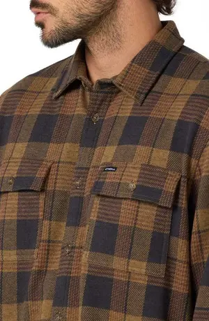 O'Neill Sutton Plaid Stretch Flannel Button-up Shirt