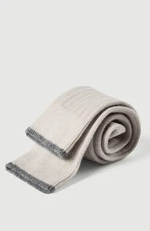 Brunello Cucinelli Cashmere Rib Knit Socks - Sand