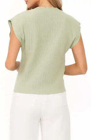 PETAL & PUP Mackie Scalloped Ribbed Top