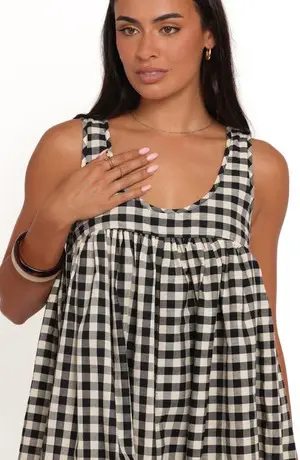 PETAL & PUP Atria Check Sleeveless Minidress