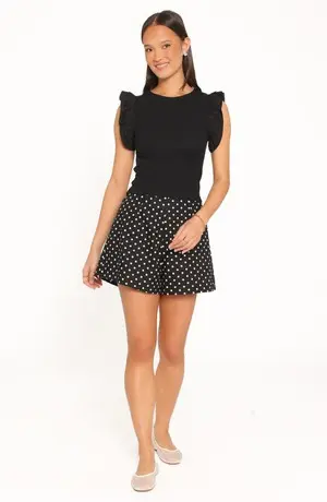 PETAL & PUP Kathleen Ruffle Sleeve Knit Top