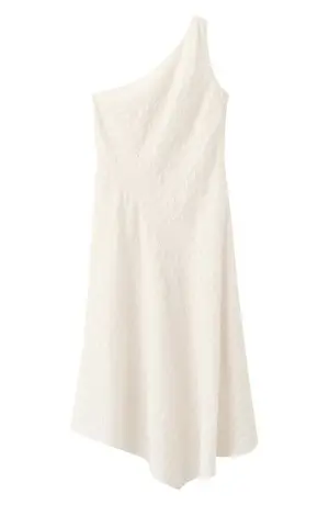 Mango Textured Asymmetrical Dress - Ecru