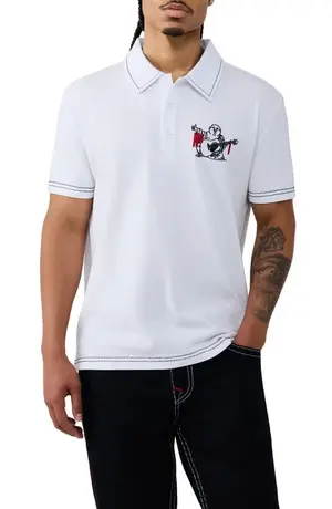 True Religion Buddha Graphic Polo - White