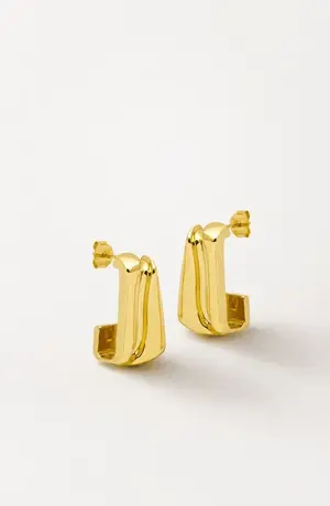YOJ Fala Wave Maxi Hoop Earrings - Gold