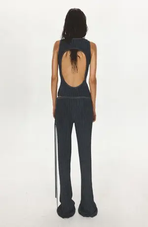 Mango Ribbed Flare Leg Pants