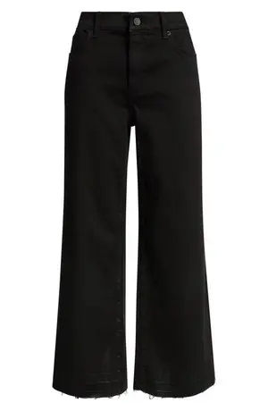 Kobi Halperin Rafaella Raw Hem Wide Leg Jeans - Black