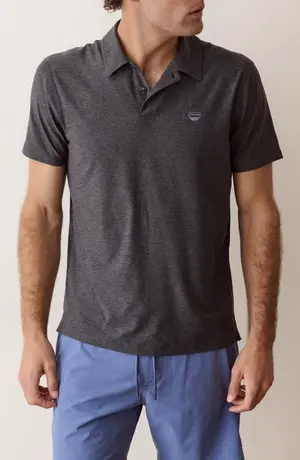 Marine Layer Everyday Sport Polo - Charcoal Heather