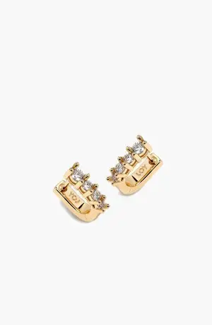 YOJ Marlo Mini Crystal Hoop Earrings - Gold